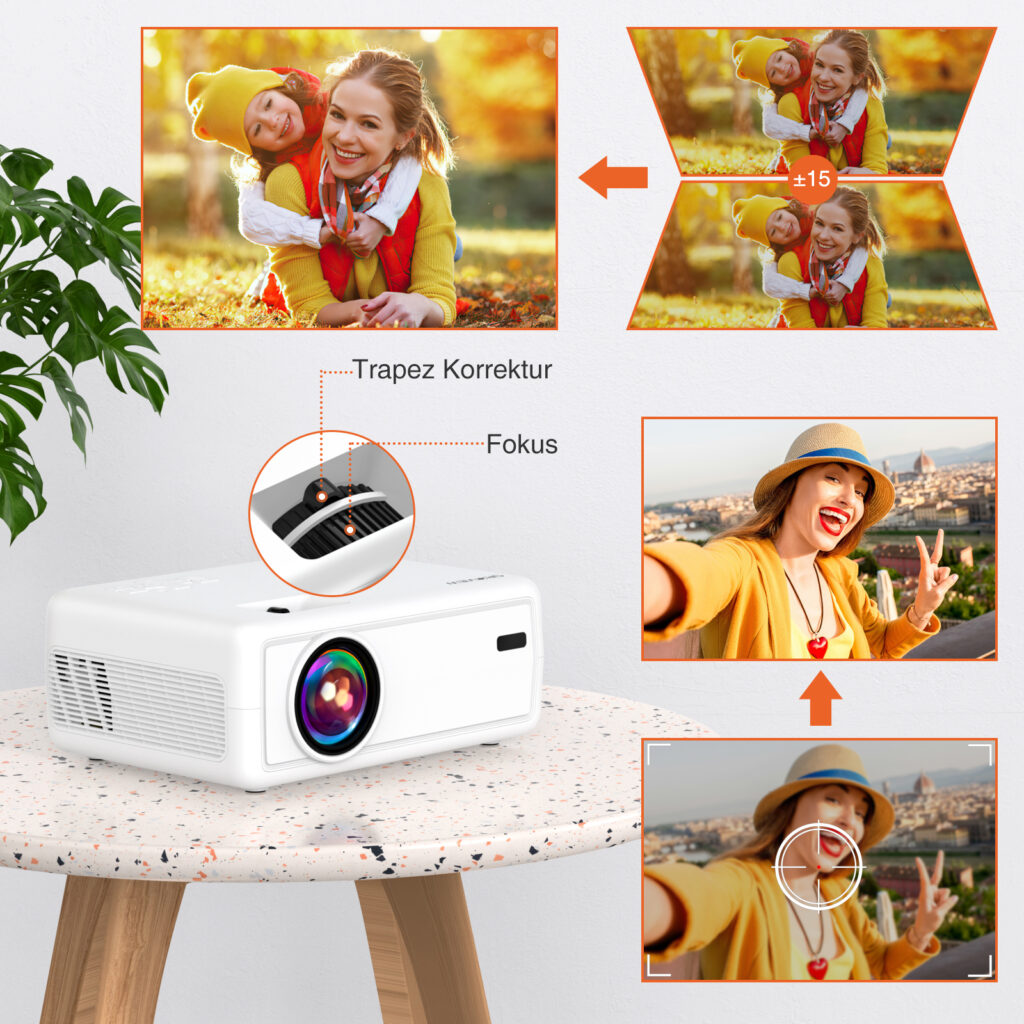 Mini Projector, Home Theater Projector with 100” Projector Screen ...